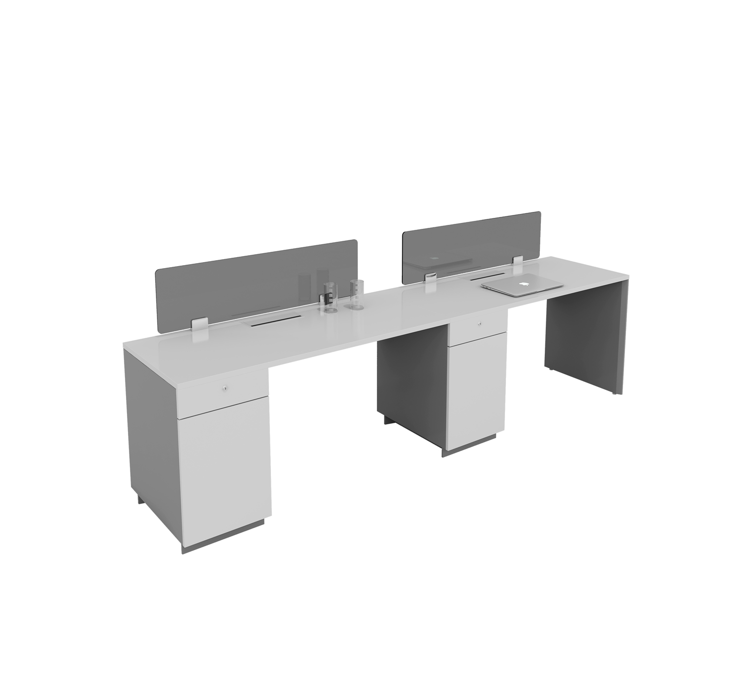 two people workstation with cabinets - Techno Office Furniture: Office ...